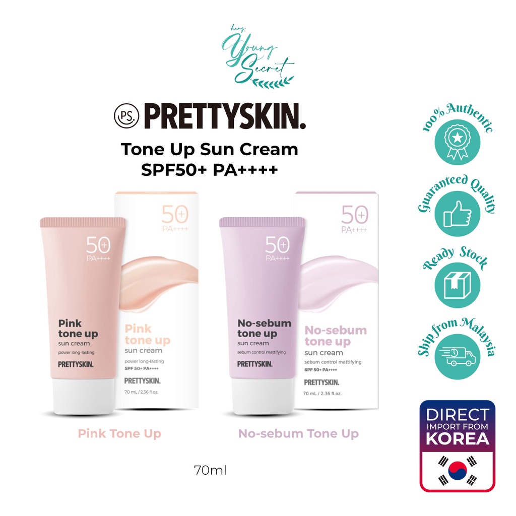 PRETTYSKIN Pink / No-Sebum Tone Up Sun Cream SPF50+ PA++++ 70ml ...