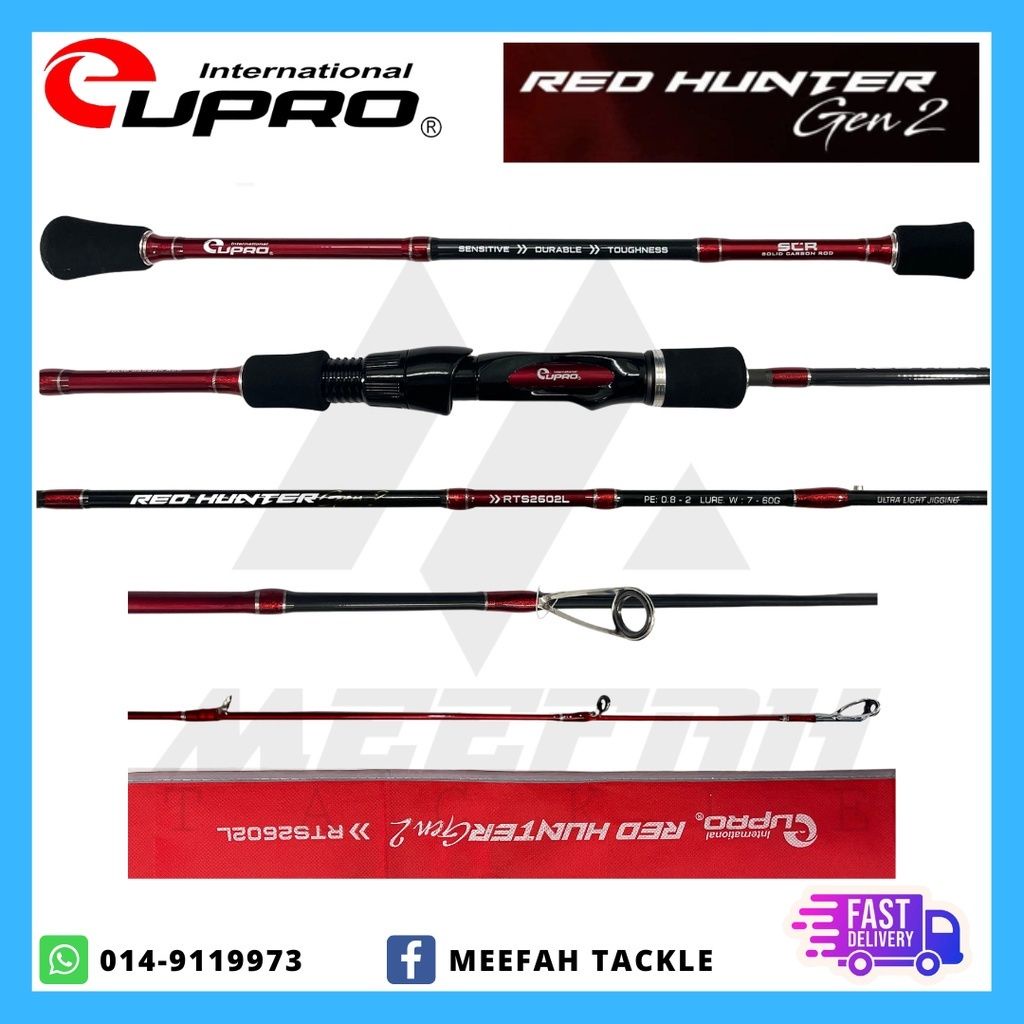 EUPRO RED HUNTER GEN 2 PVC PIPE Spinning Fishing Rod Joran Pancing ...