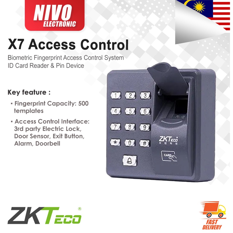 ZKTeco X7 Biometric Fingerprint Access Control System, ID Card Reader & Pin Device (X7 Door ...
