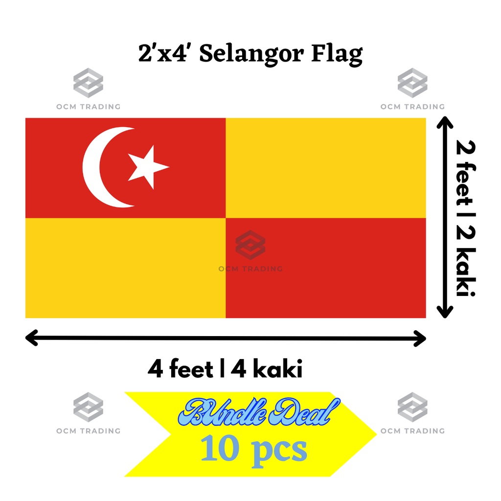 OCM 10pcs Bendera Malaysia Merdeka Flag Jalur Gemilang Bendera Selangor ...