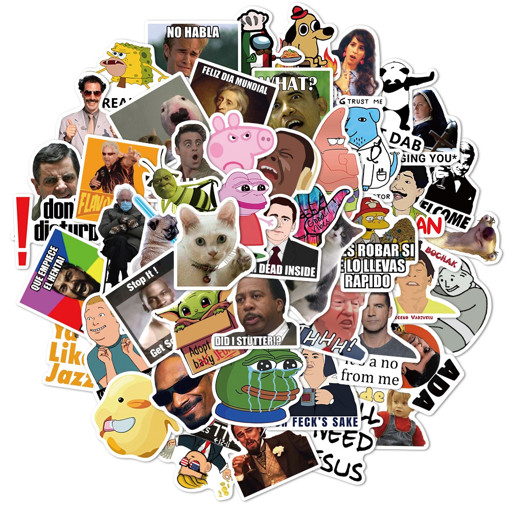 50Pcs/Set KUSO Internet Celebrity . Influencer Funny Emoji Slang Series ...
