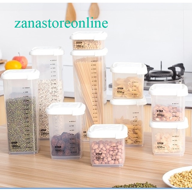 Plastic Transparent Airtight Food Container Food Storage Box Bekas Kedap Udara Bekas Spaghetti ...