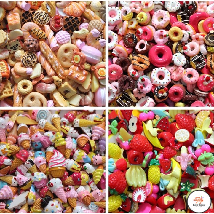 FS Barbie Dolls 10pcs/lot Mini Play Toy Food Cake Biscuit Donuts ...