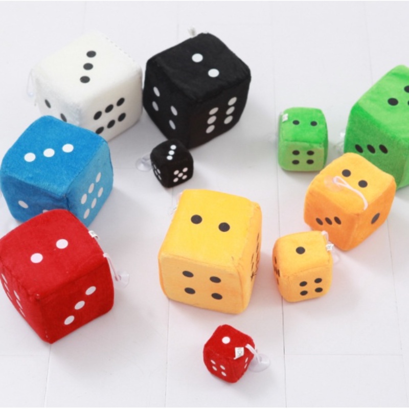 Dice Cartoon Creative Fun Color Plush Toy Hanging Plush Dot Dice Toy ...