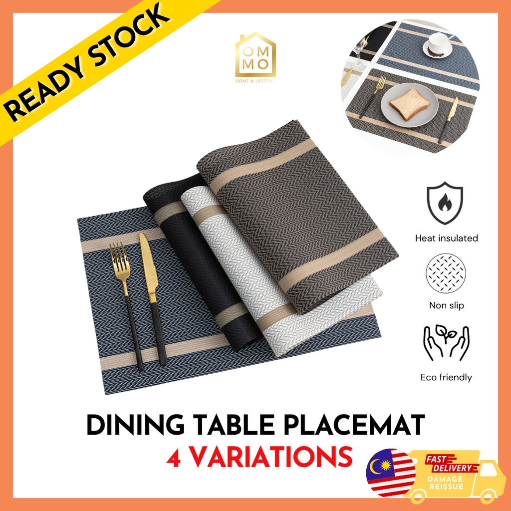OMMO Placemat Japanese Double Line PVC Plate Mat | Shopee Malaysia