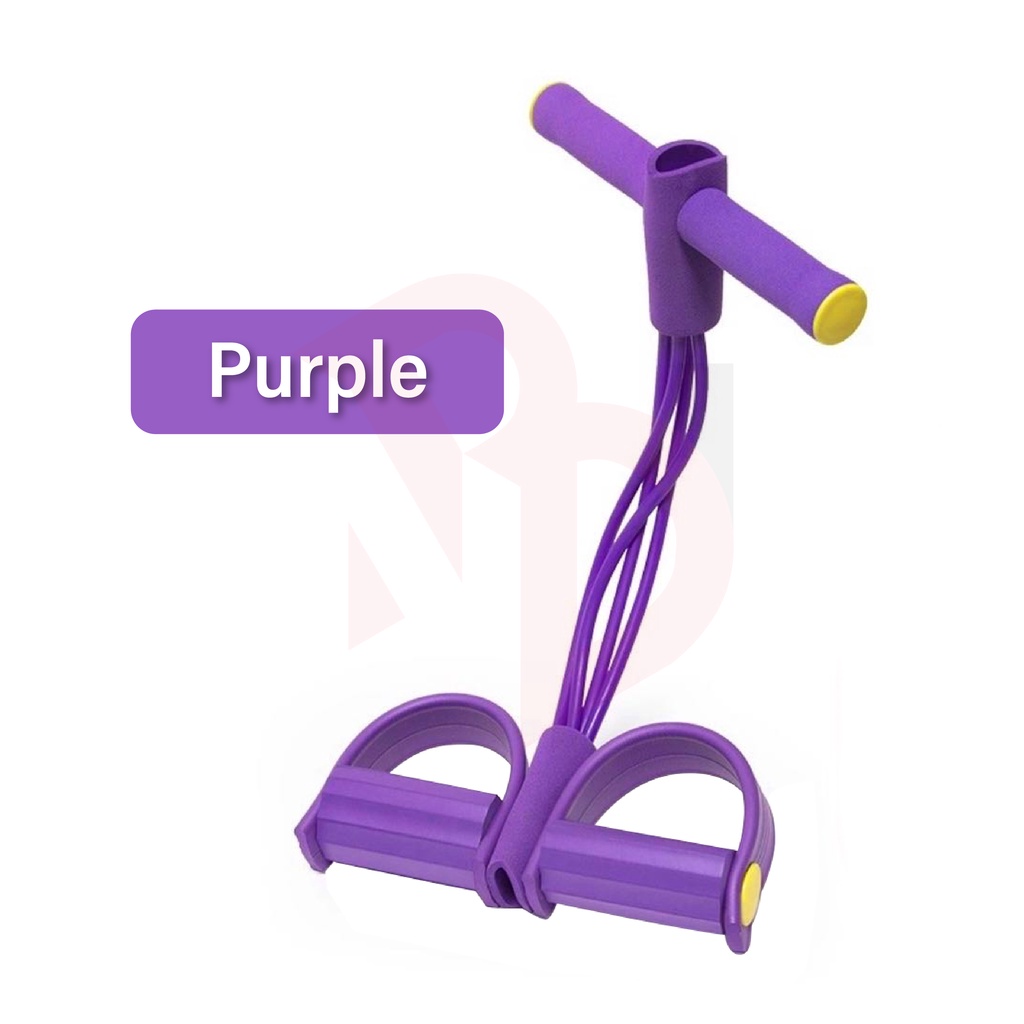 4 Tube Pull Rope Foot Pedal Puller Fitness Exercise Sit Up Stretching ...