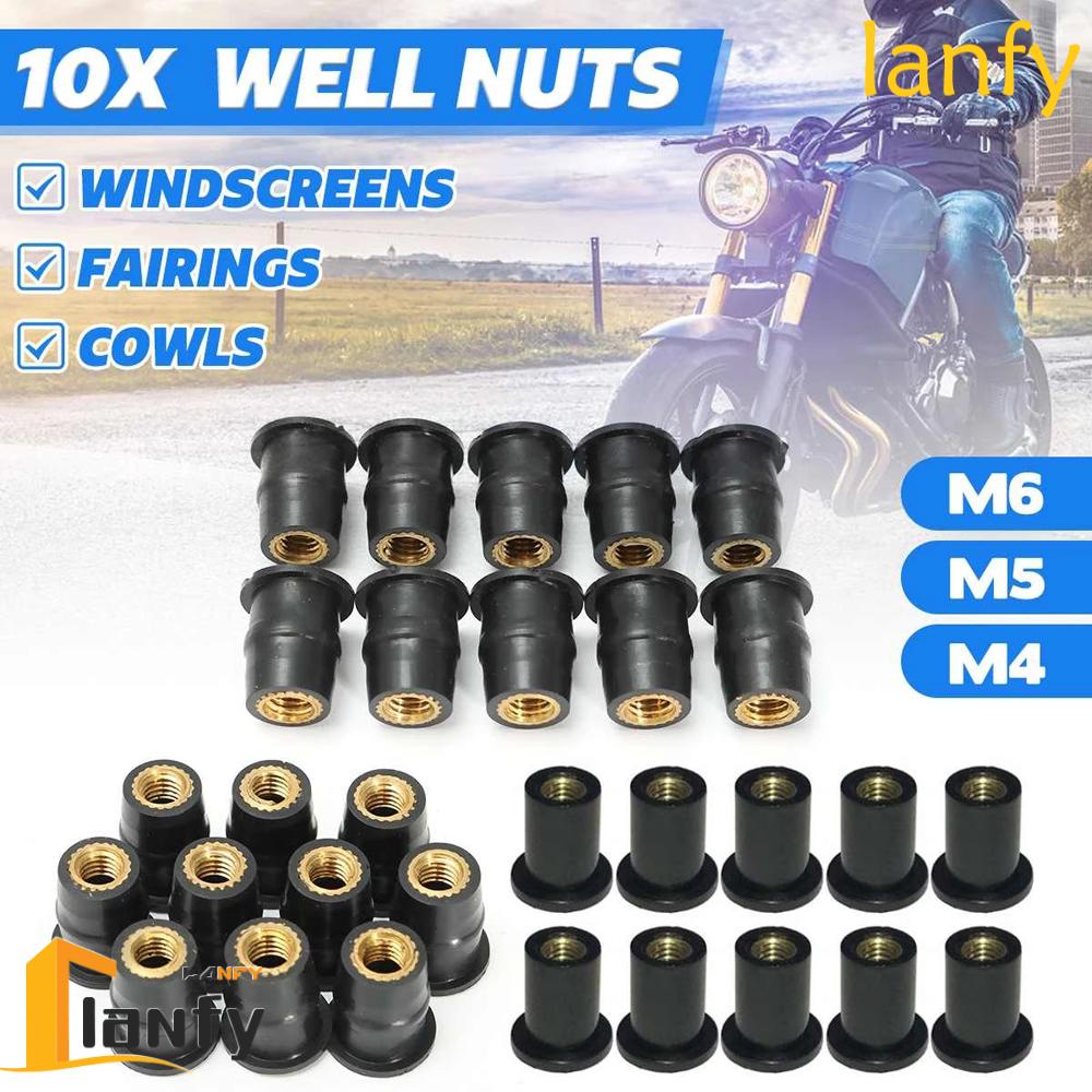 LANFY Rubber Well Nuts Universal Windshield Screws Motorcycle ...