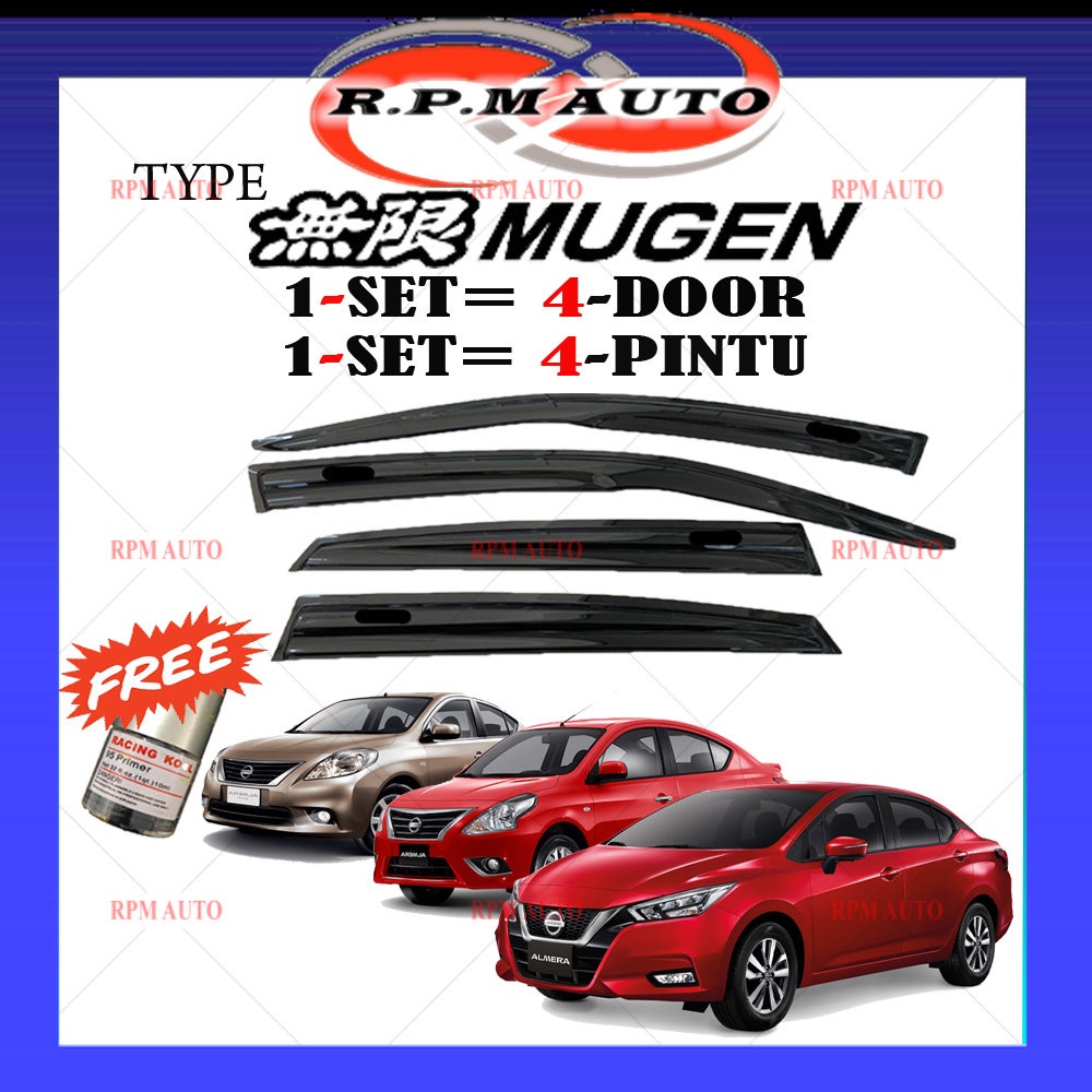 (4 PCS) Air Press Almera Window Tingkap kereta Door Visor Mugen move ...