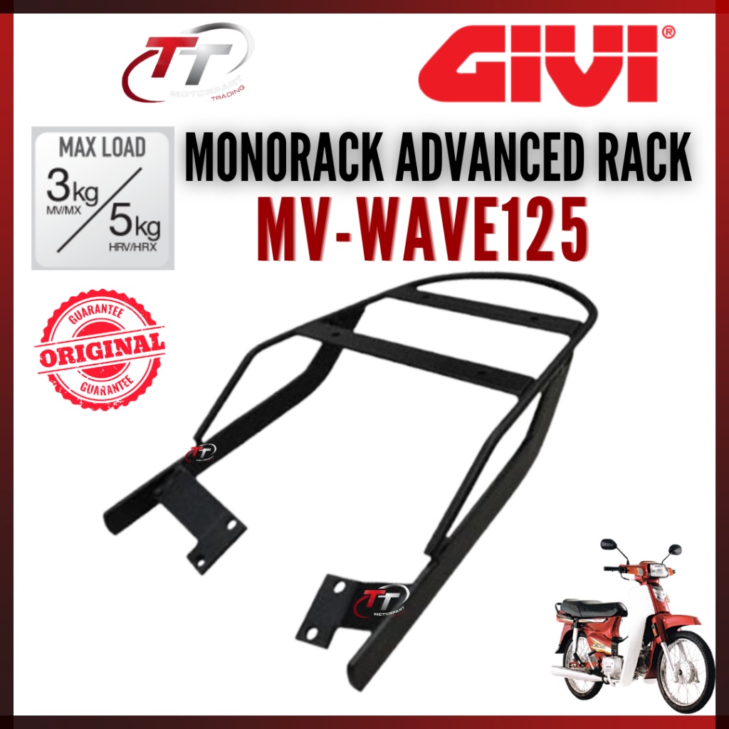 HONDA WAVE125 WAVE 125 GIVI MV ADVANCE MONORACK MONO RACK MONOLOCK TAPAK BOX BAGASI RAK KOTAK ...