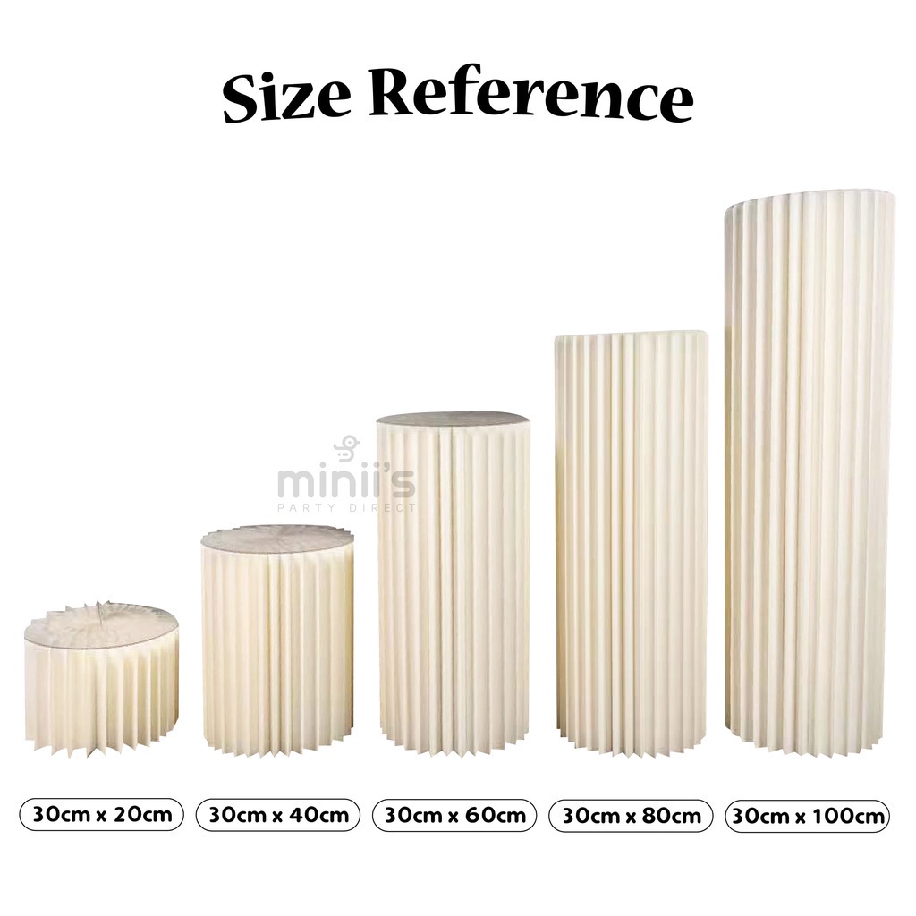 MINIIS PARTY Premium Folding Cake Stand Round Paper Cylinder Stand Meja ...