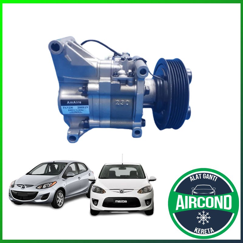 MAZDA 2 (2007 - 2014) PANASONIC 229 MATSUSHITA 6PK (SHORT) AIR COND ...