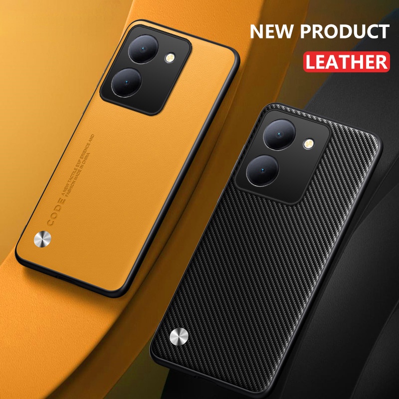 Casing For vivo Y36 Y78 5G Plain Skin Leather phone case Silicone ...