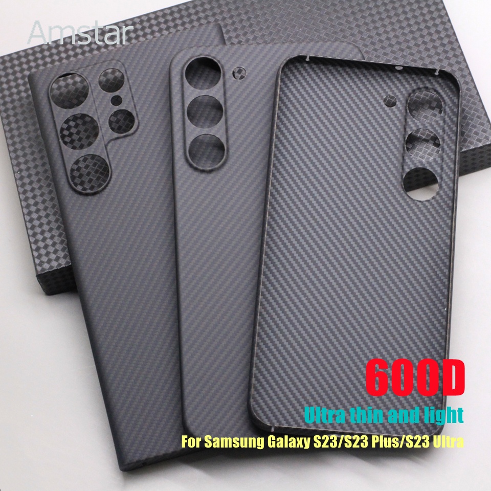 600D Carbon Fiber Lens Protection Case for Samsung Galaxy S23 Plus S23 Ultra Cases Premium ...