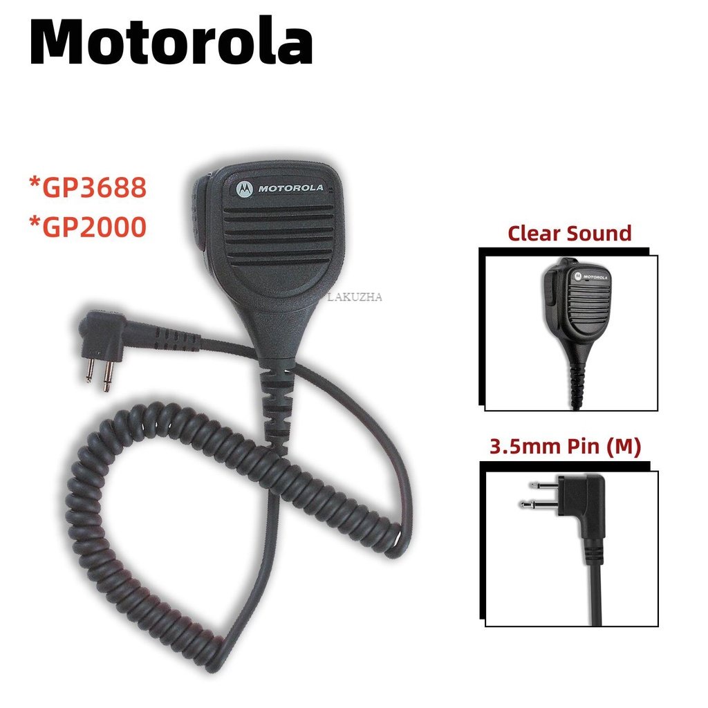 Speaker mic microfono ptt per motorola walkie talkie GP3688 GP2000 ...