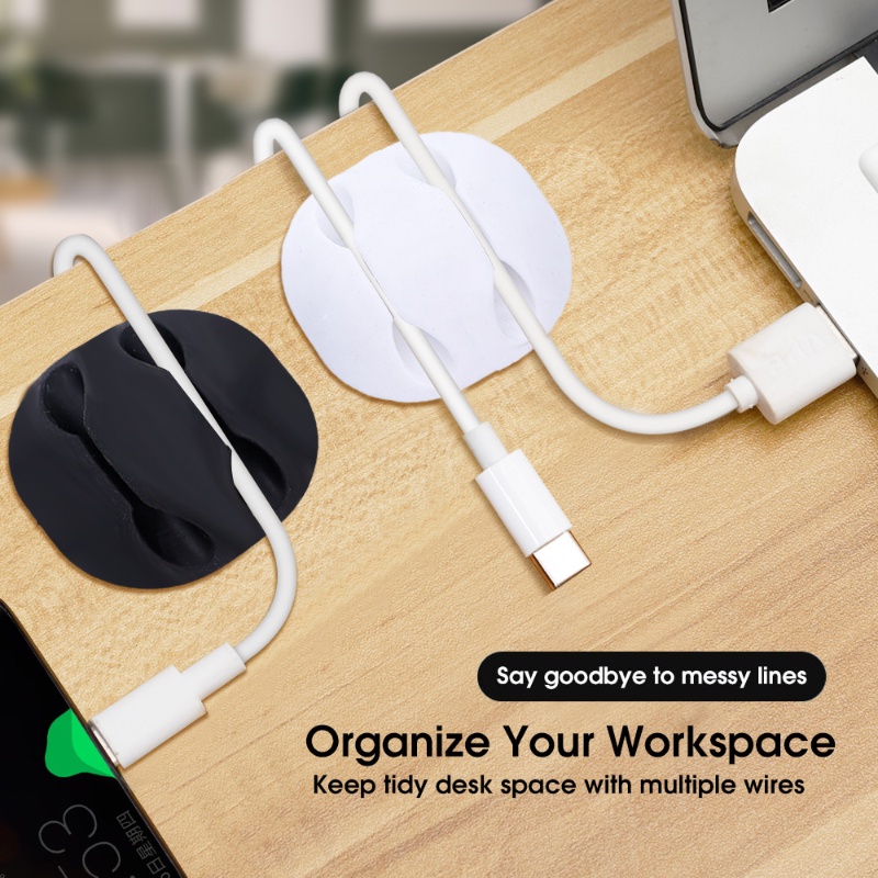 Silicone Double Hole USB Cable Simple Wire Winder / Cable Clamp Wire ...
