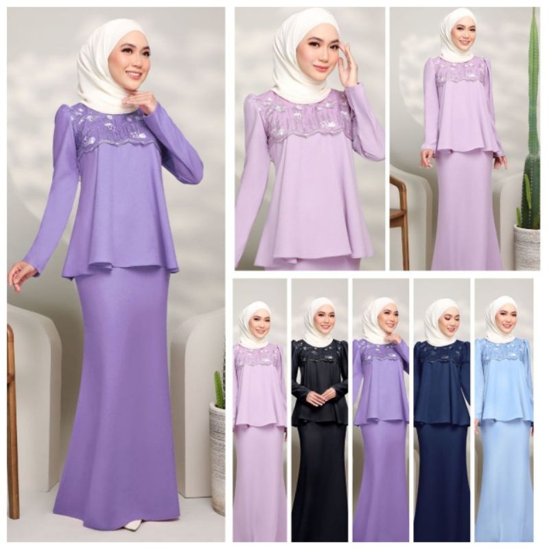 Baju Kurung Moden Hanee. 9124 Hanee Kurung Lace Puff Shoulder. Kurung ...