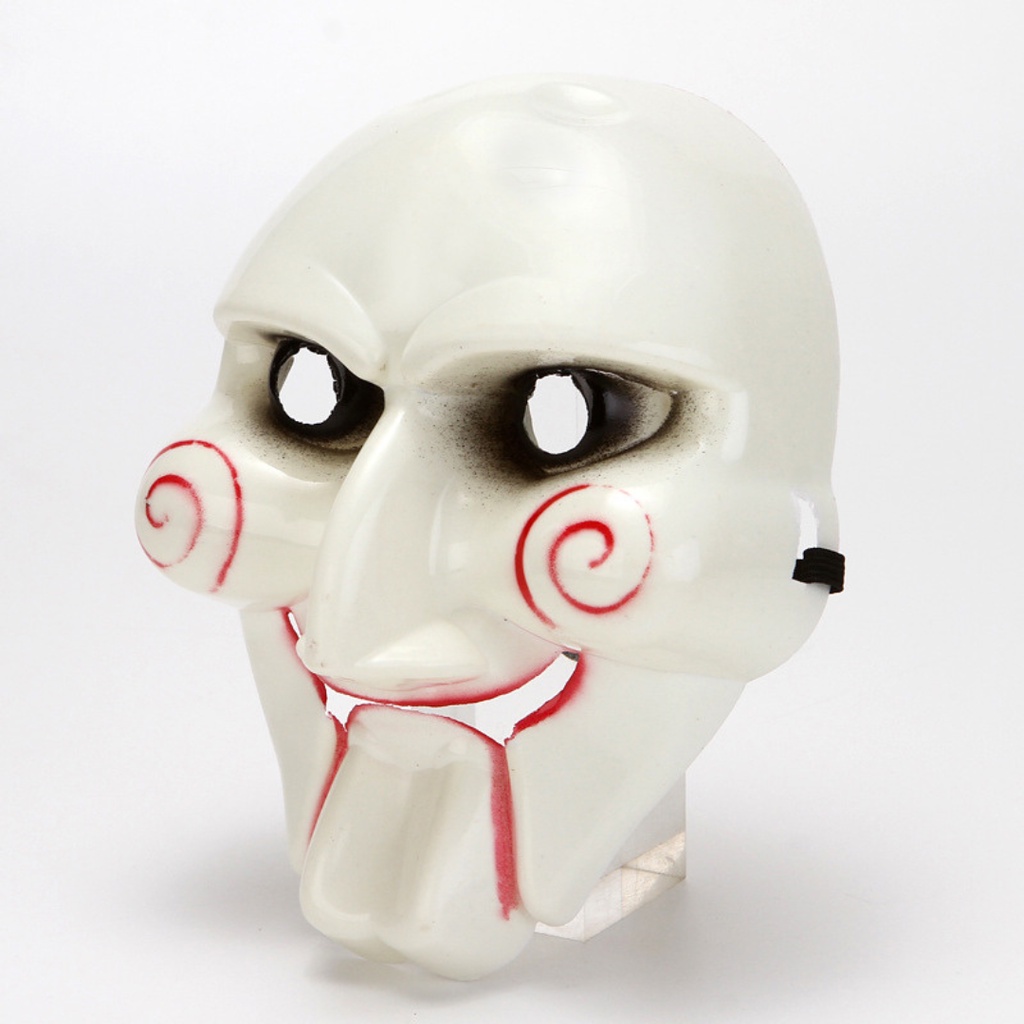 Saw Puppet Mask Horror Movie Theme Chainsaw Scary Masquerade White Mask ...