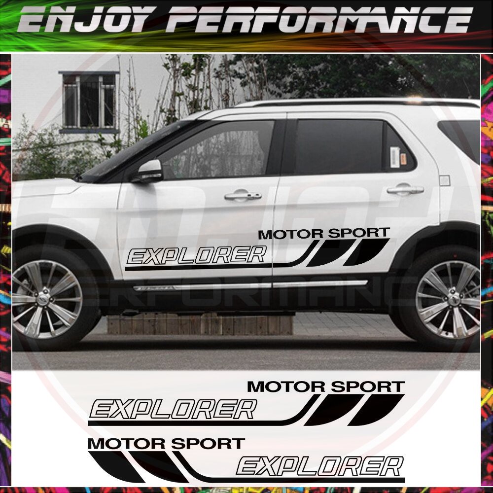 For Ford Explorer 2PCS Racing Car Stylish Door Side Decal Stickers Auto ...