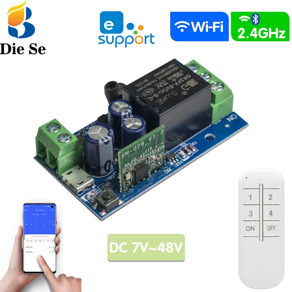 EWeLink Smart WIFI Switch Module DC 12V 48V Relay Receiver 2.4GHz ...