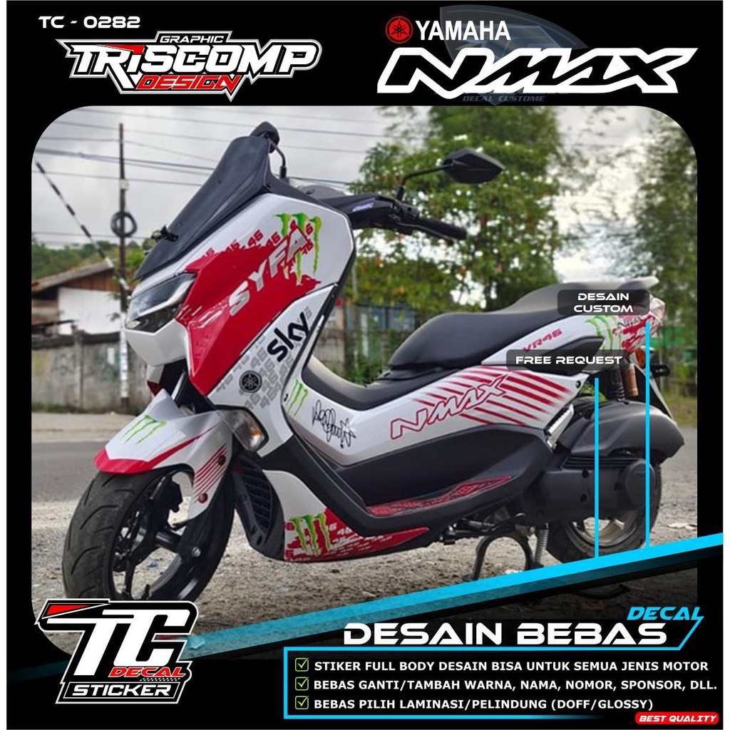 Nmax NEW/NMAX OLD List Striping Decal Sticker Variations Fullbody Super ...