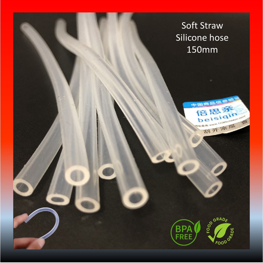 150mm Length Soft Silicone Straw Hose For Drinking Bottle Suitable for ...