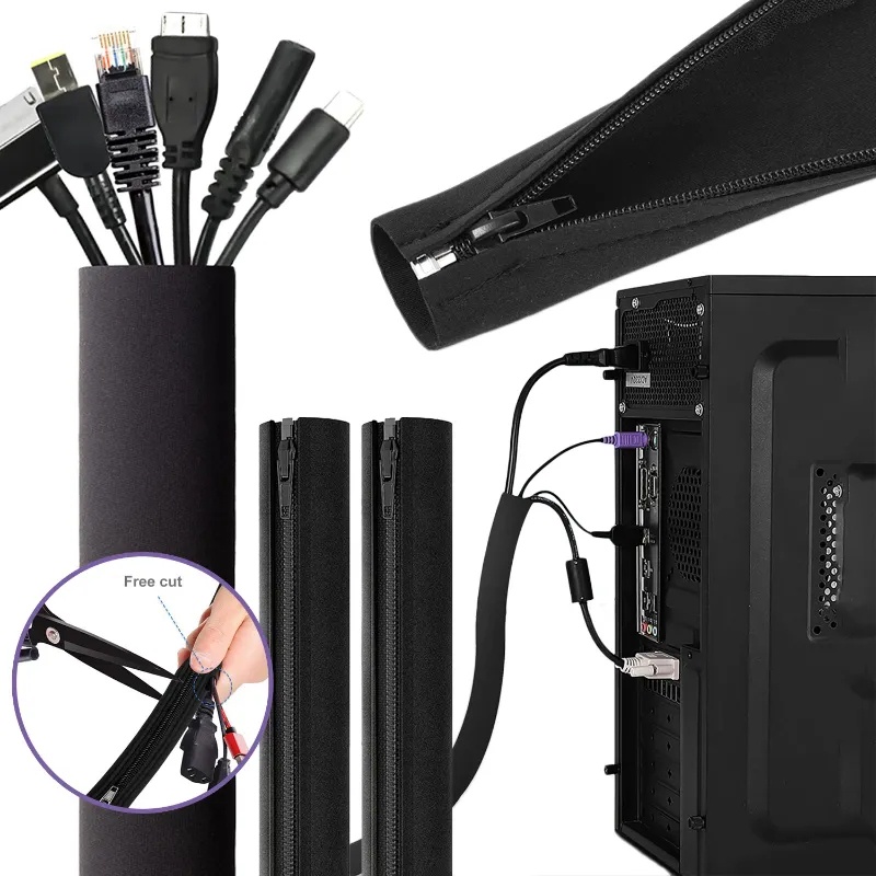 TV Computer Harness Line Manager Cover Reusable Flexible Nylon Hidden ...