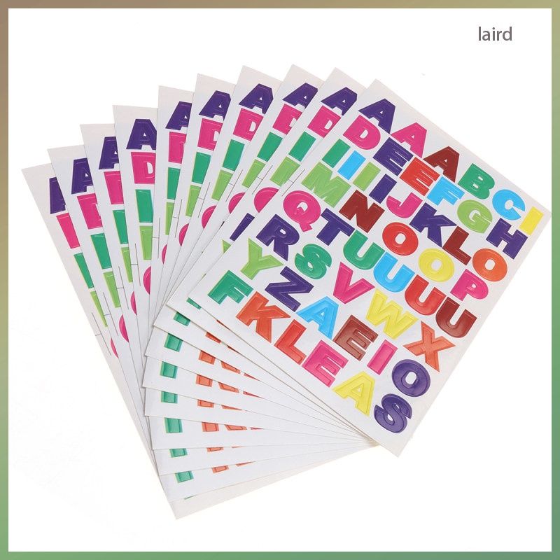 10 Sheet Colorful Letter Stickers Alphabet Stickers DIT stock Stickers ...
