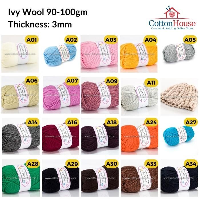 Ivy Wool 100g 3mm Benang Kait Yarn VW | Shopee Malaysia