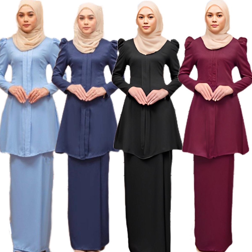 BAJU KEBAYA MUSLIMAH LABUH PUFF SLEEVES NURSING FRIENDLY | Shopee Malaysia