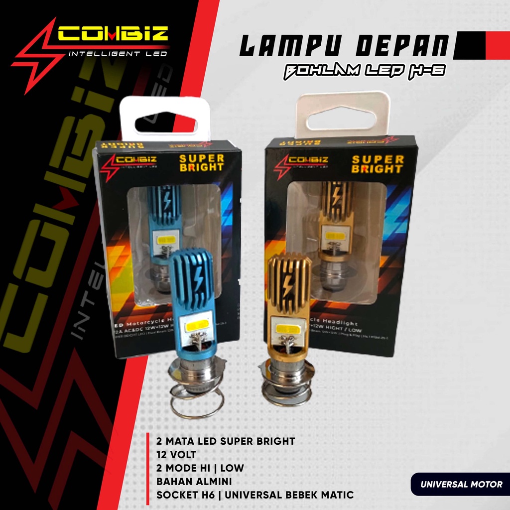 Combiz LED Front Light Bulb 2 SIDES LED H6 SUPER BRIGHT 12Volt ...