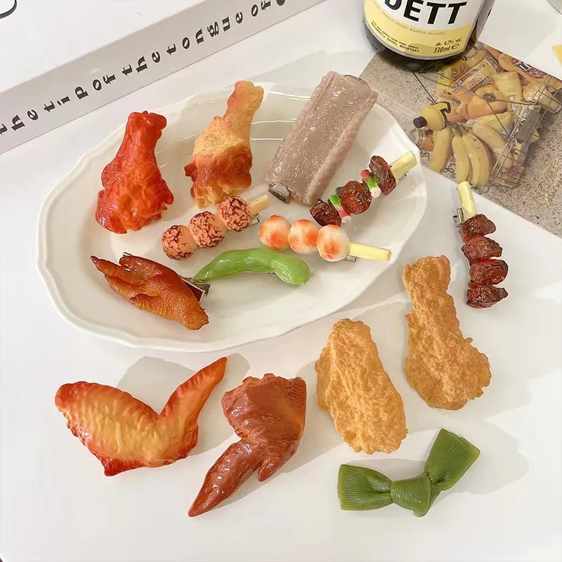 Creative Braised Pork Broccoli Ribs Keychain Simulation Food Chicken ...