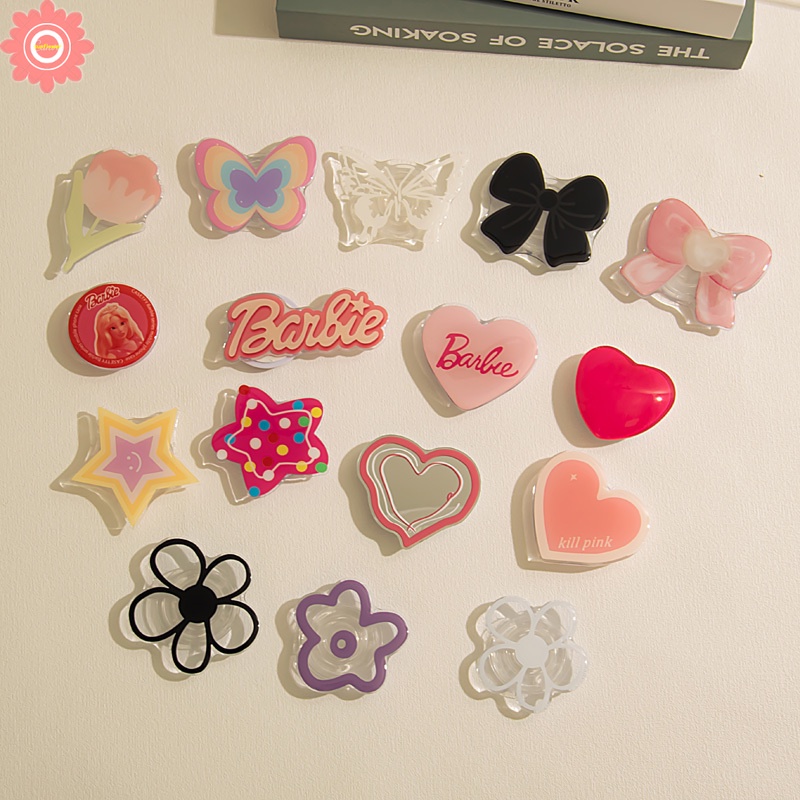 Fashion Love Heart Barbie Mobile Phone Stand Holder Fold Finger Phone ...