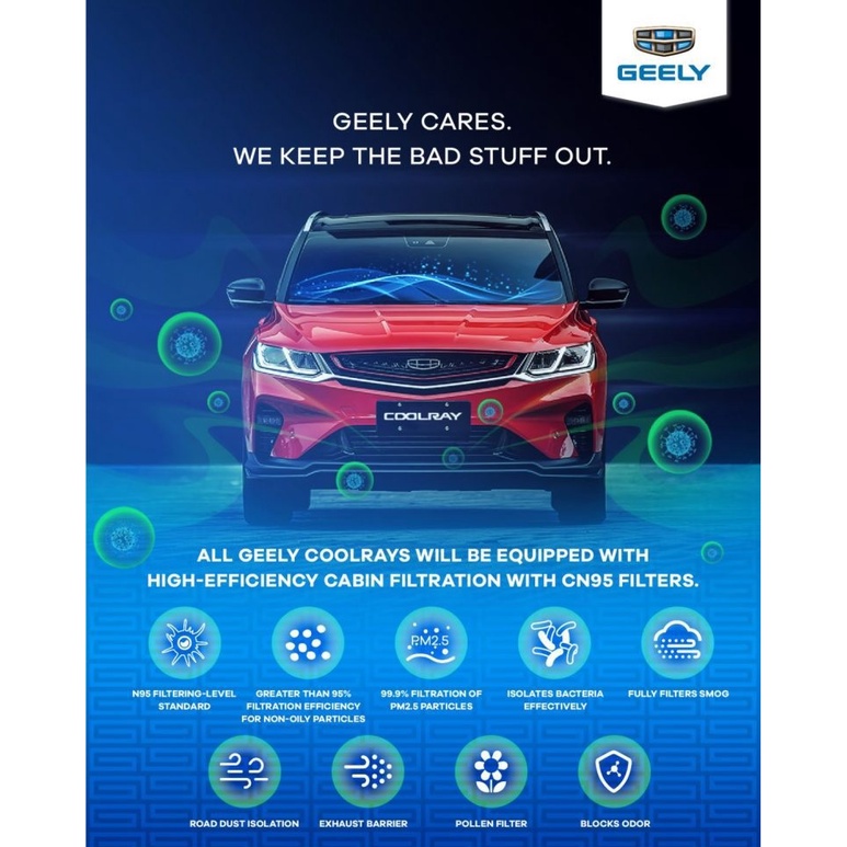 GEELY N95 AIR COND CABIN FILTER PROTON X70 X50 GENUINE PARTS | Shopee ...