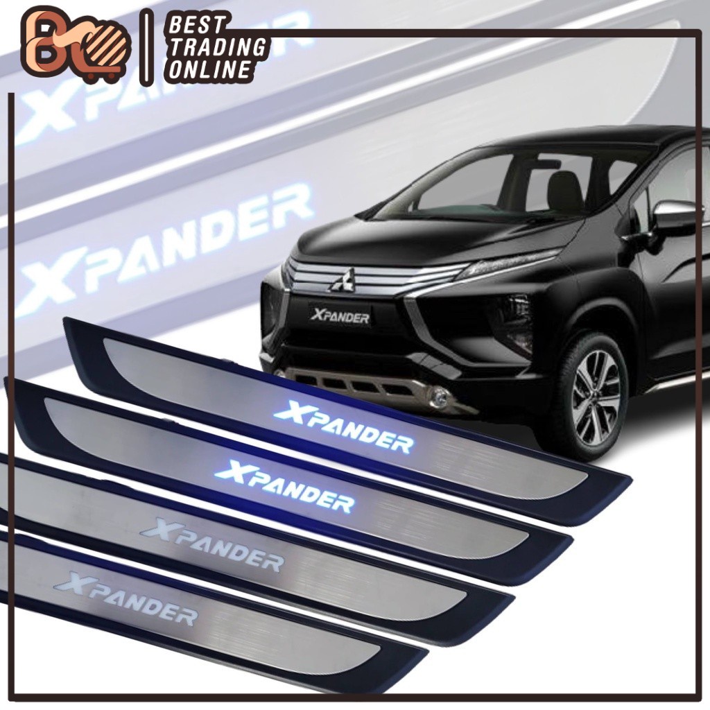 4pcs Mitsubishi Xpander Side Steel Plate/Door Side Step With Led Blue ...
