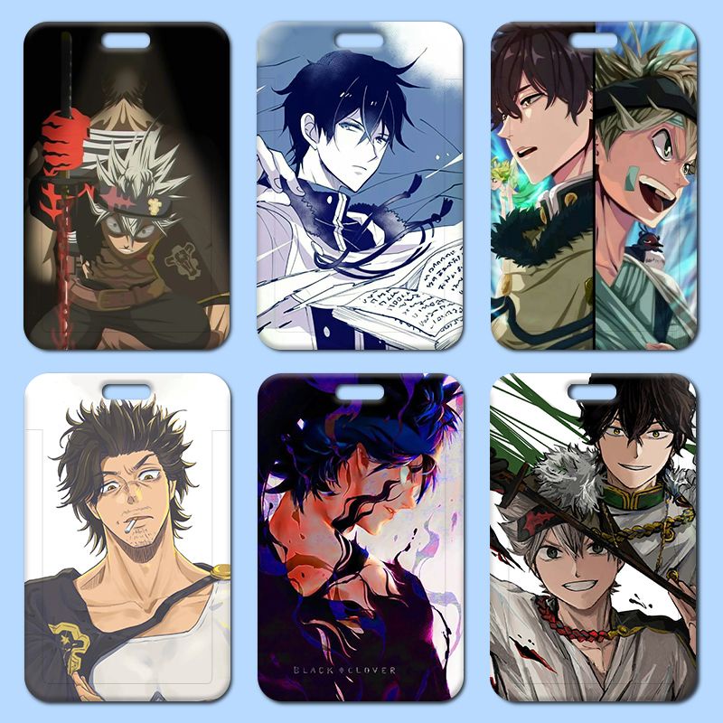 Anime Cartoon Black Clover DIY Student School Campus ID Card Hard Cover ...