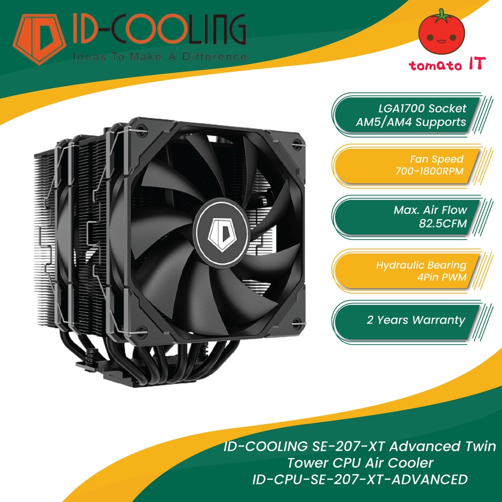 ID-COOLING SE-207-XT Advanced Twin Tower CPU Air Cooler - ID-CPU-SE-207 ...