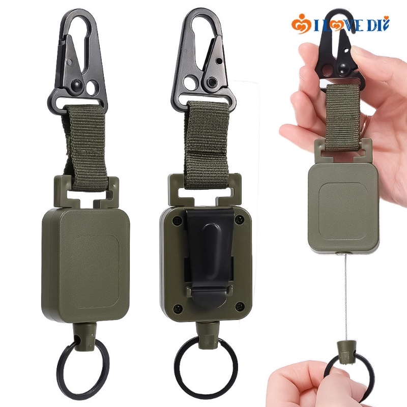 Retractable Steel Wire Rope Carabiner/ Elastic Easy Pull Anti-lost ...