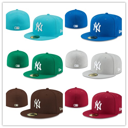 New York Yankees Fitted Hat Unisex Baseball Cap Full Closed Fit Caps ...