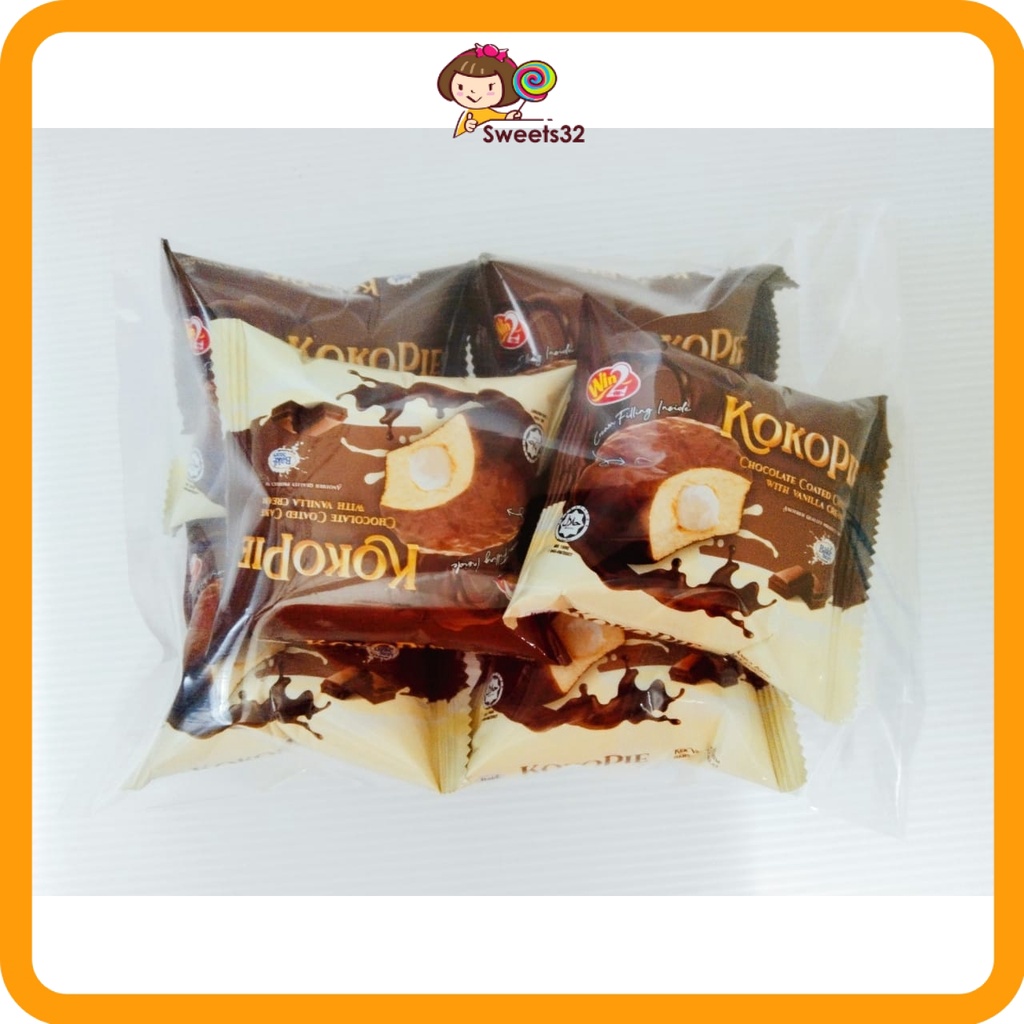 ( 6pcs ) Win2 KoKoPie Chocolate Coated Cake with Vanilla Cream Halal ...
