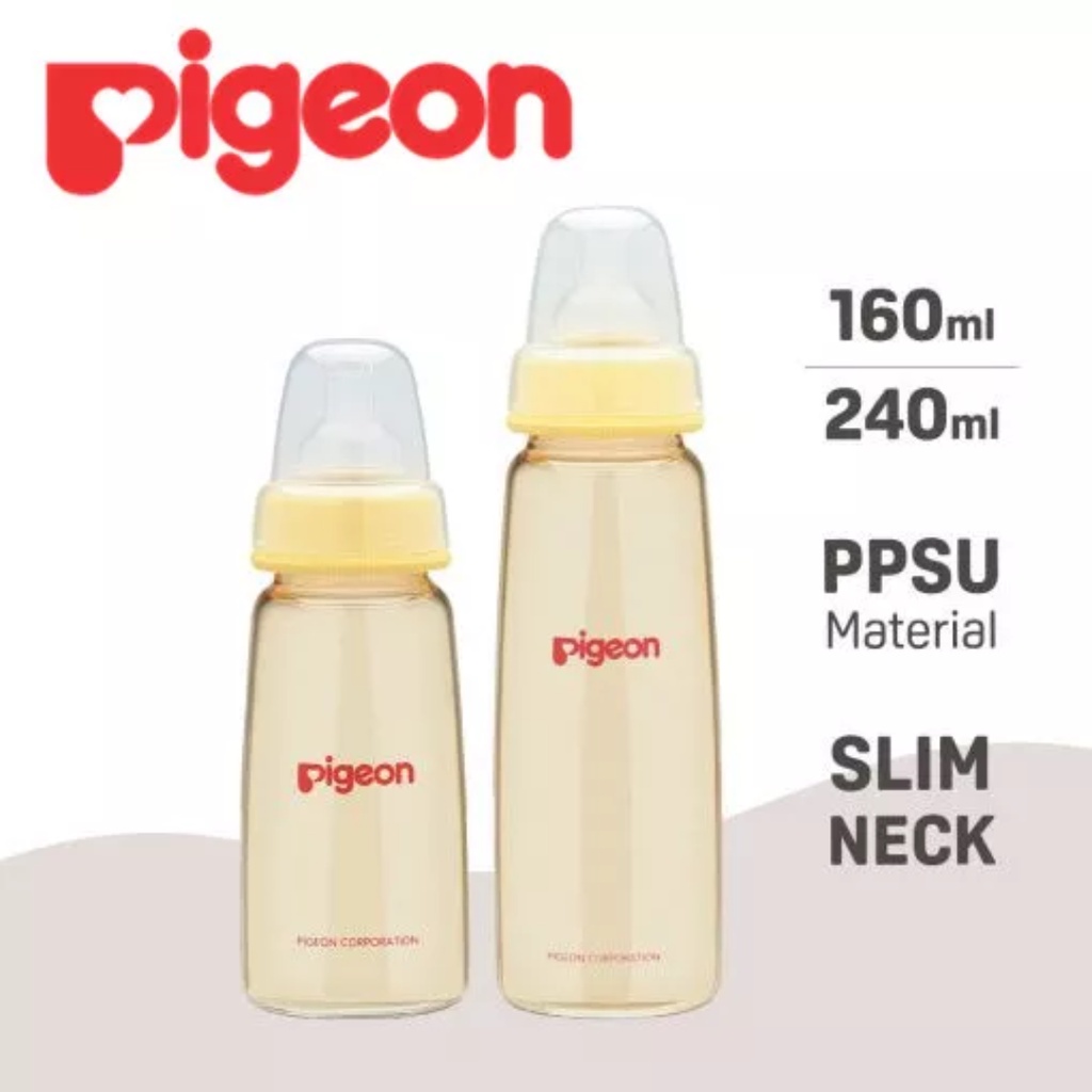 PIGEON FLEXIBLE PERISTALTIC PPSU SLIM NECK BOTTLE SIZE 160ML/240ML ...