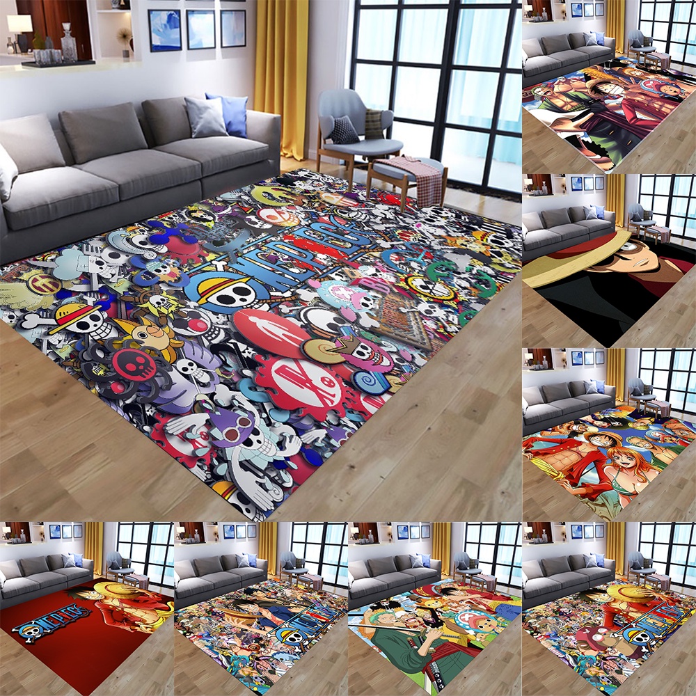 ONE PIECE Bathroom Carpet Anime Luffy Cartoon Flannel Rug Living Room ...