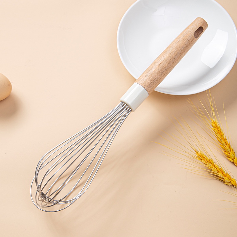 Butter mixer handle egg beater stainless steel beech wood butter mixer ...