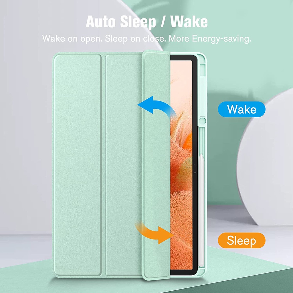 For Samsung Galaxy Tab S6 S8 S7 Plus S7 FE T970 12.4" Leather Folding ...