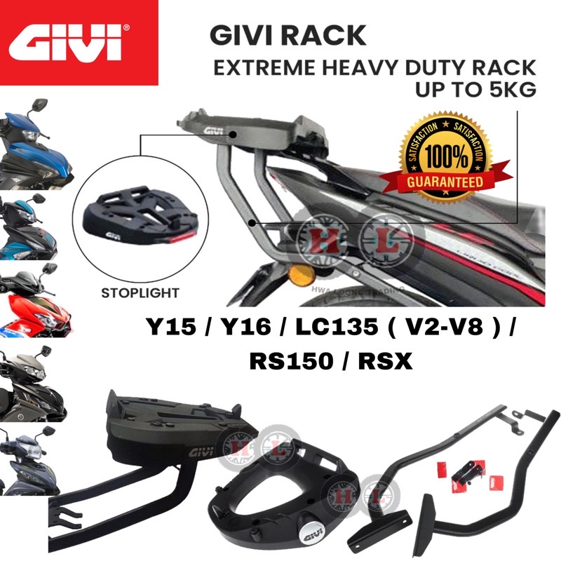 GIVI MONORACK J HEAVY DUTY RACK Y15 / Y16 / LC135 / RS150 / RSX ORIGINAL (GIVI HRV MONORACK J ...