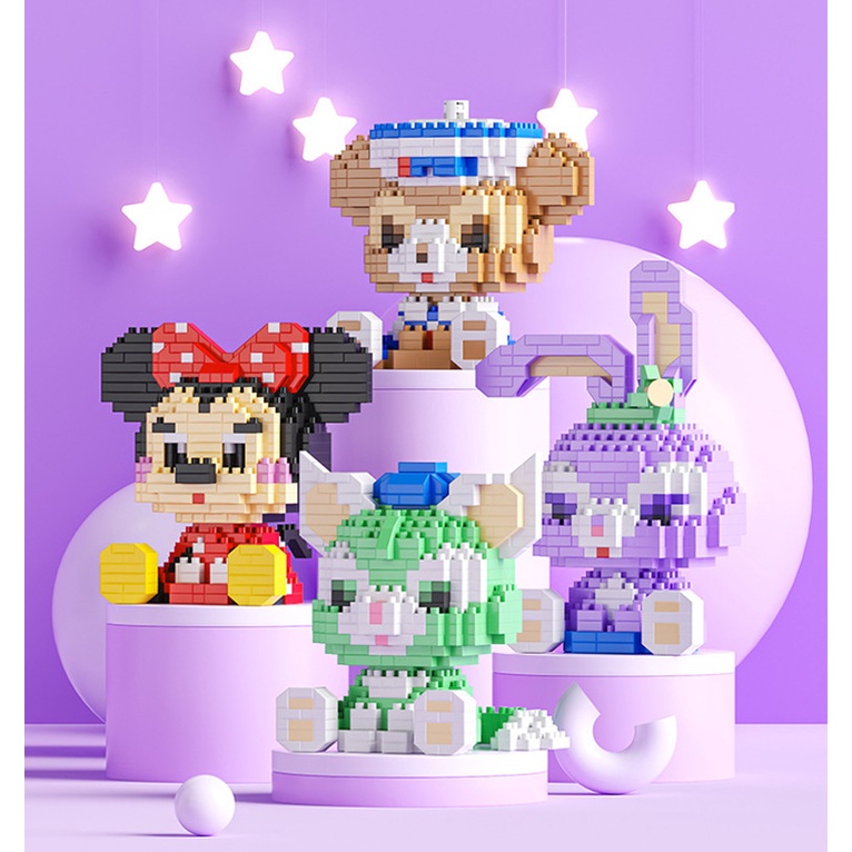 Mini Lego Block DIY Disney Mickey Mouse Character Model Lego Toys for ...