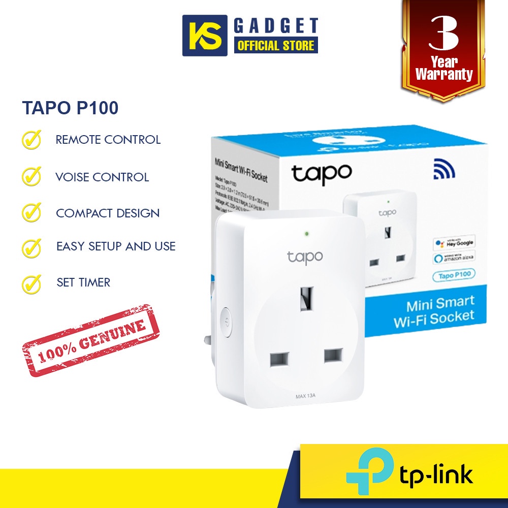 TP-Link tplink Tapo P100 Mini Smart Home WiFi Wireless Power Socket ...