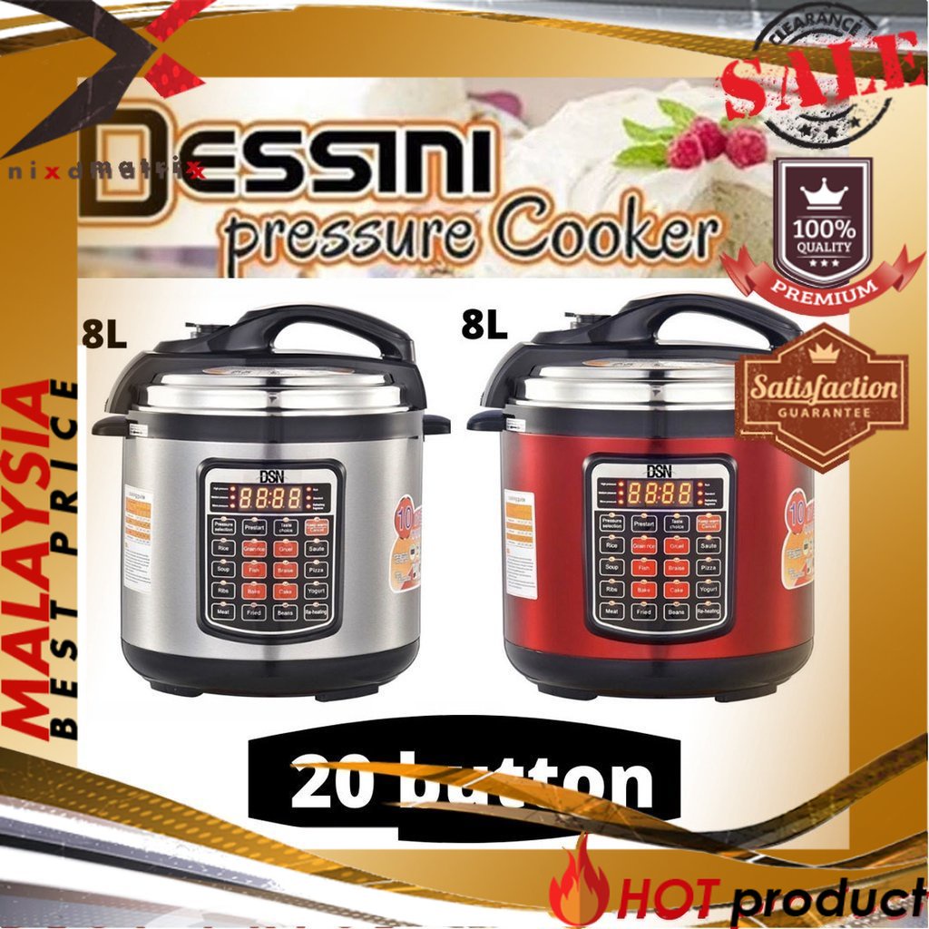 💥BEST SELLER💥 DESSINI PREMIUM 8L 20 BUTTON ELECTRIC PRESSURE MULTI RICE ...