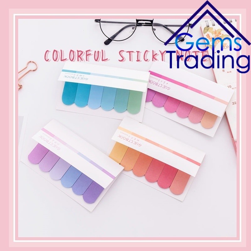 (Gradient Color) 120 Sheets Sticky Notes Korean Style Memo Pad Lable ...