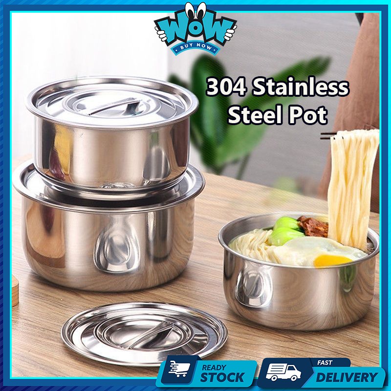 5Pcs Set Multipurpose Stainless Steel Stock Pot With Lid Periuk Masak ...