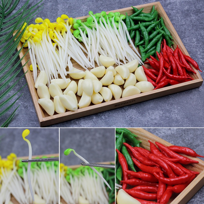 Artificial Fake Bean Sprouts Lifelike Chili Realistic Garlic Clove Food ...